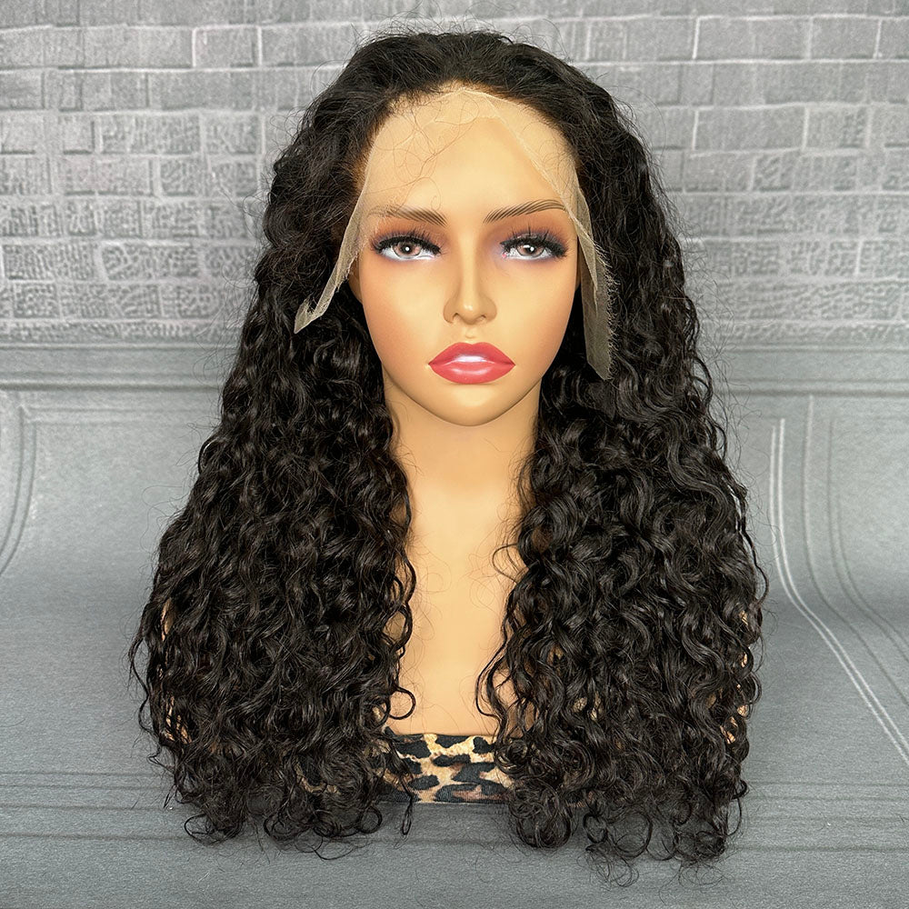 Ghair 13x4 HD Lace Frontal Fancy Wigs Italian Curly 200% Density Virgi ...